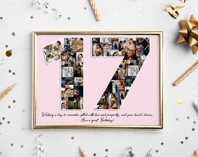 Hot Pink 17th Birthday Sign, 8x10, Cheers to 17 Years, Happy 17th ...