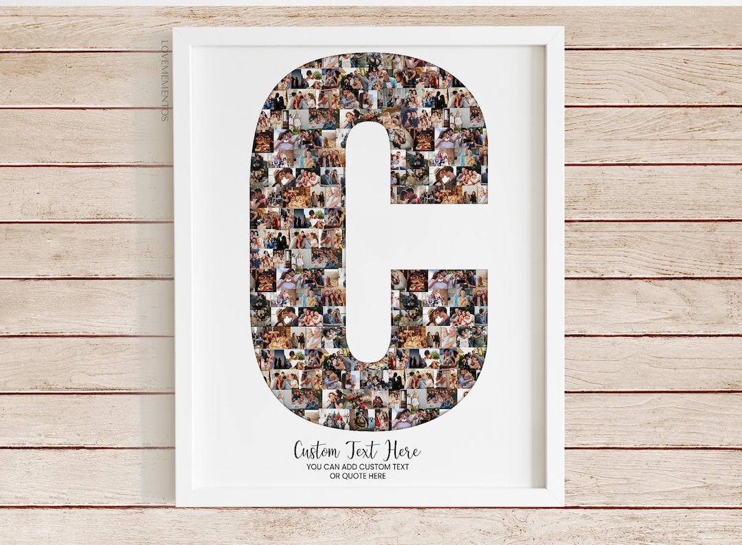 Custom Letter C Photo Collage, Letter C Picture Montage, Letter C Wall ...