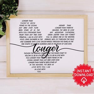 Longer by Dan Fogelberg Song Lyrics Printable Wall Art Instant ...