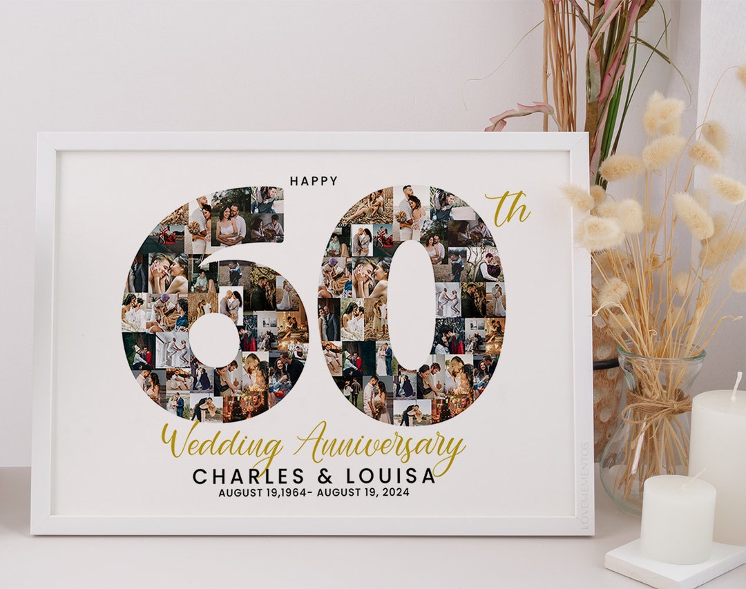 Custom 60th Anniversary Decorations, 60 Years Wedding Anniversary Gift ...