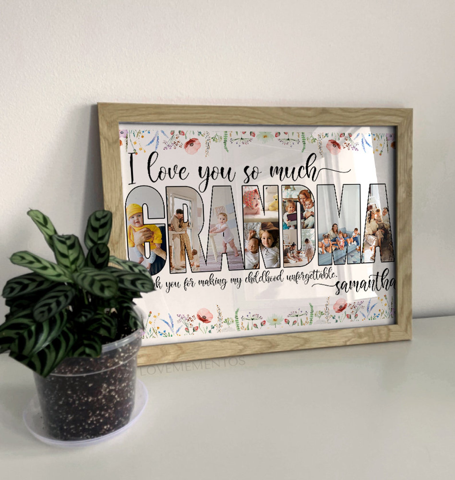 Personalized Grandma Photo Collage, Gift for Grandma, Grandmother ...
