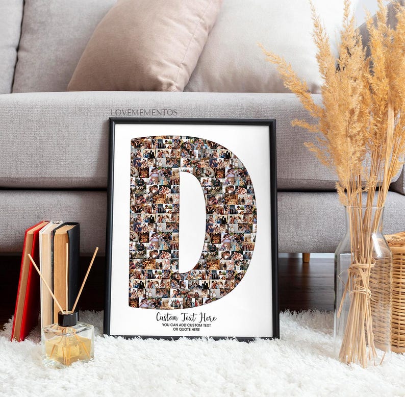 Custom Letter D Photo Collage, Letter D Picture Montage, Letter D Wall ...