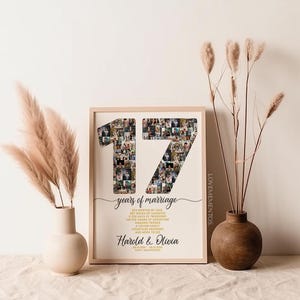17 Years of Marriage, 17th Anniversary Card Gift for Husband Wife, 17th ...