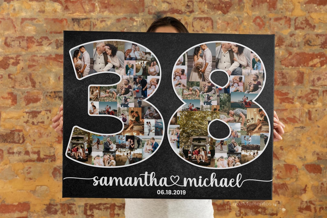 38th Anniversary Gift for Husband & Wife, 38 Years Wedding Gift for Him ...