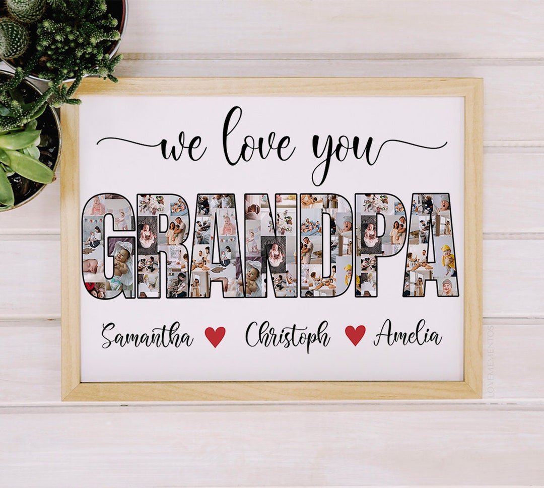 Grandpa Collage, Fathers Day Gift for Grandpa From Grandchildren ...