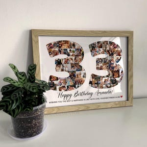 Custom 33rd Birthday Gift Photo Collage, 33rd Birthday Gift for Men ...