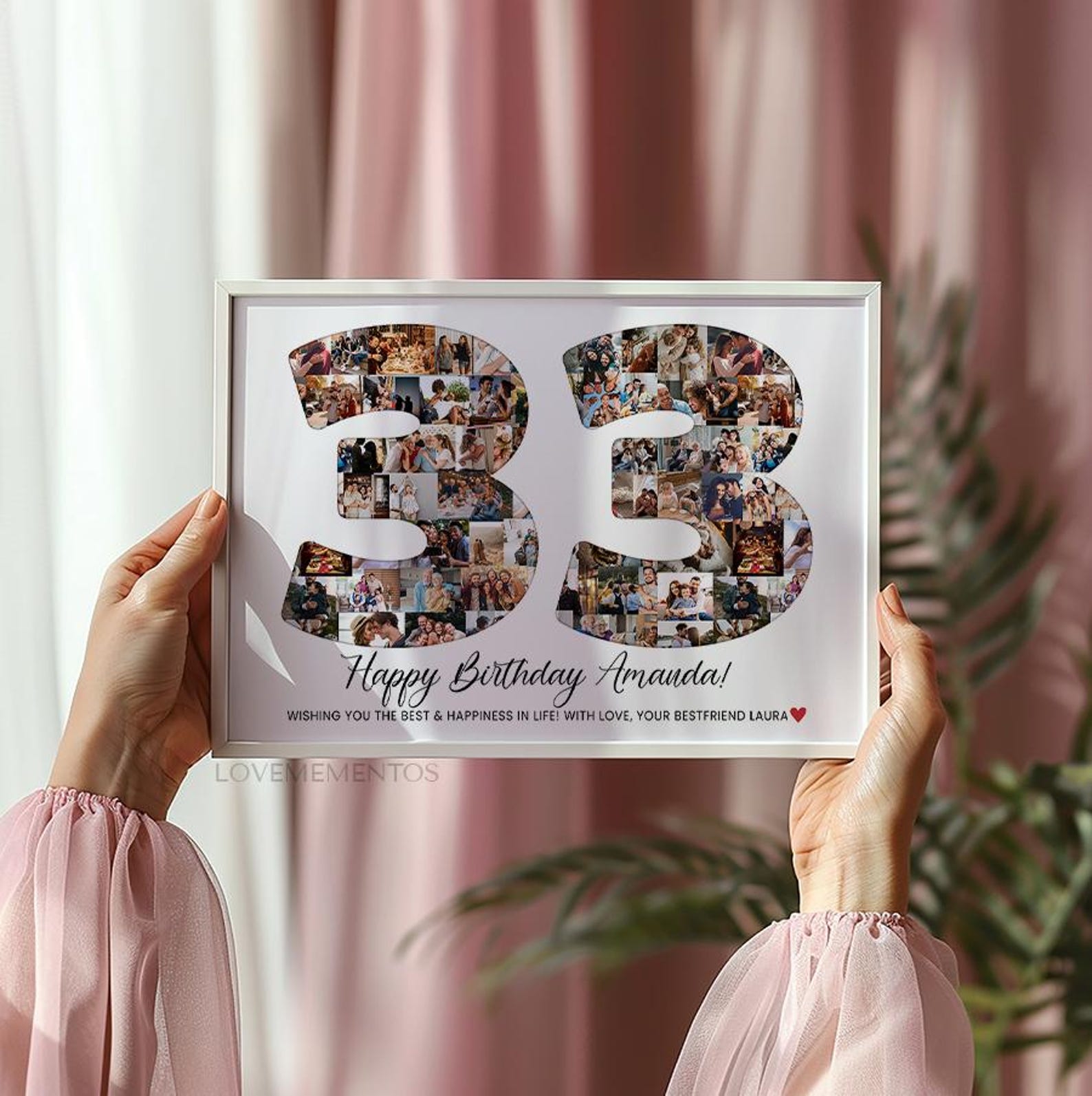 Custom 33rd Birthday Gift Photo Collage, 33rd Birthday Gift for Men ...