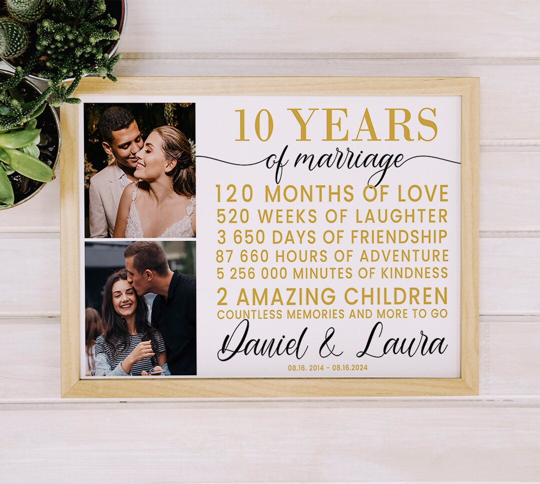 10th Anniversary Sign, 10 Year Anniversary Poster Decorations for ...