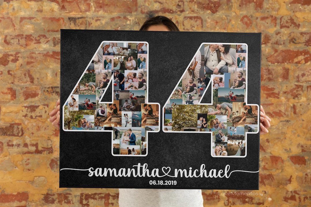 44th Anniversary Gift for Husband & Wife, 44 Years Wedding Gift for Him ...