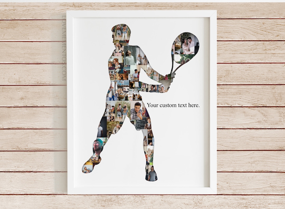 Tennis Player Photo Collage Gift, Tennis Coach Gift, Tennis Poster ...