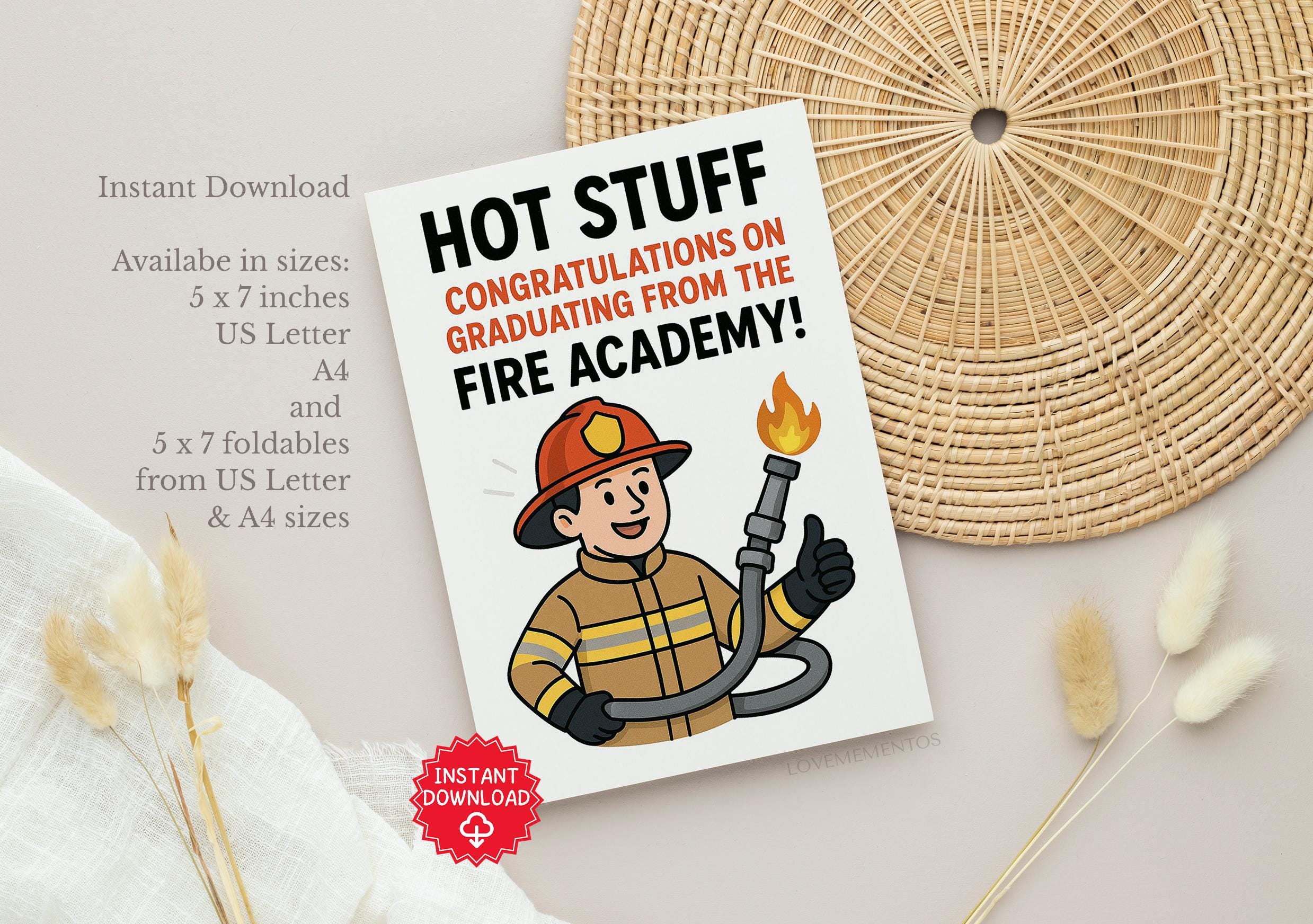 Funny New Firefighter Graduation Card, Fire Academy Graduate Gift, New ...