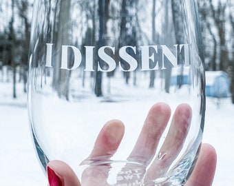 Etched Wine Glass: Ruth Bader Ginsburg Custom Wine Glass | Etsy