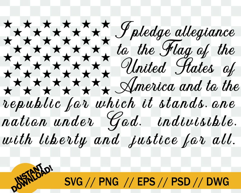 Pledge Of Allegiance Words Svg