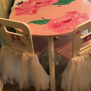 Tea Time Little Girls Hand Painted Table - Etsy
