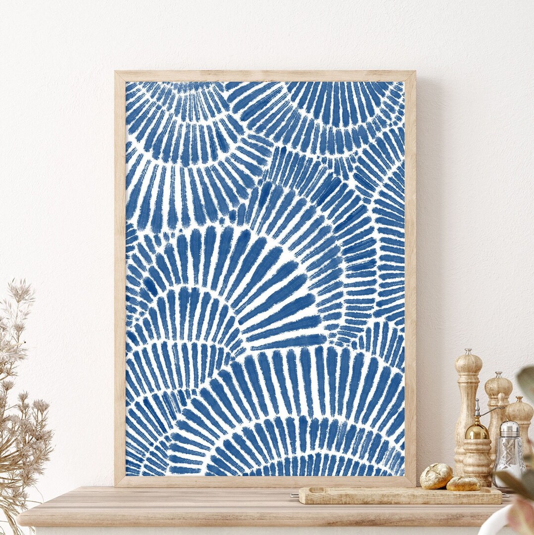 Blue Abstract Wall Art Digital Download, Blue Watercolor Printable Art ...