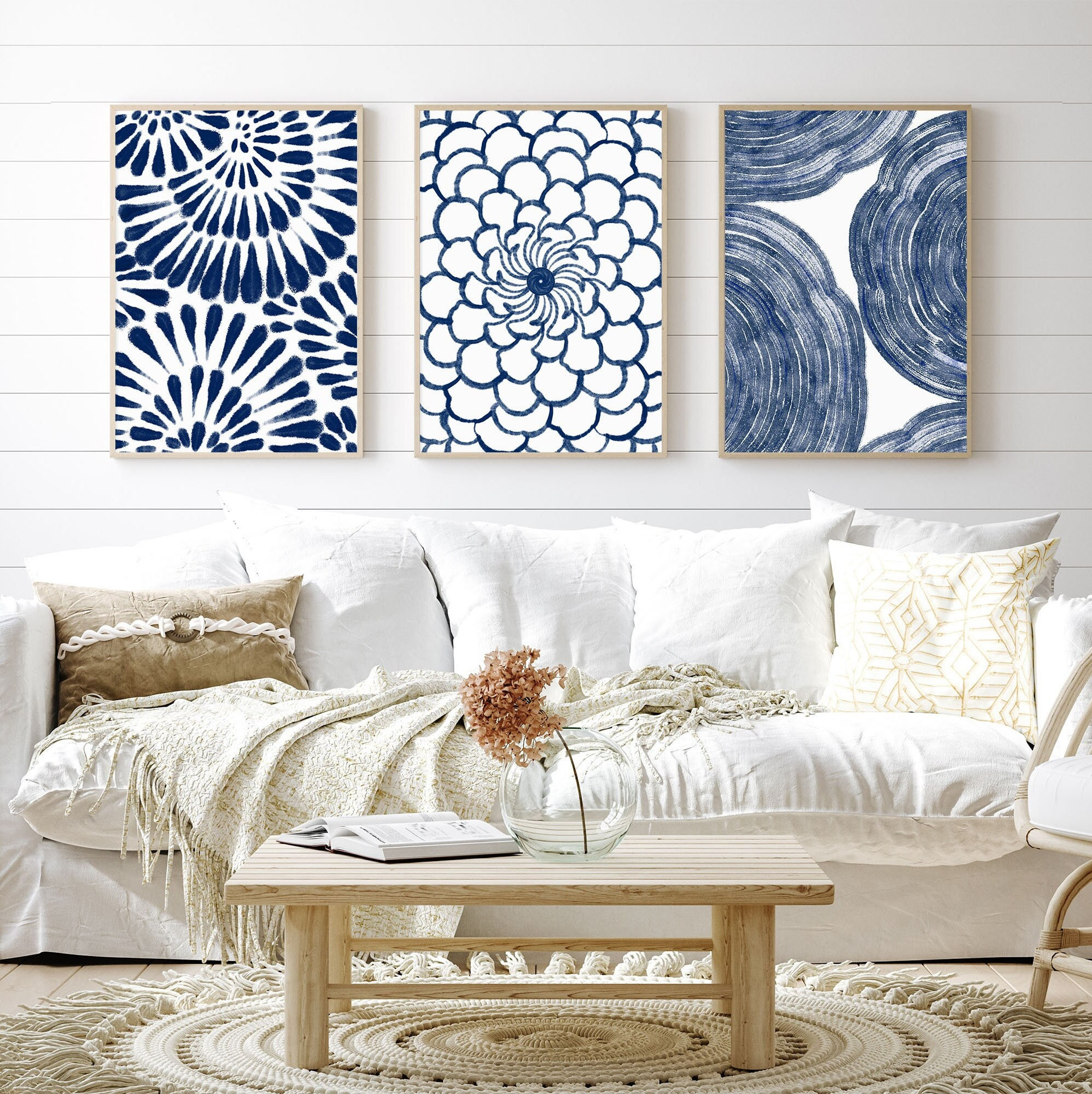 Blue Abstract Wall Art Digital Download, Blue Printable Art, Living ...