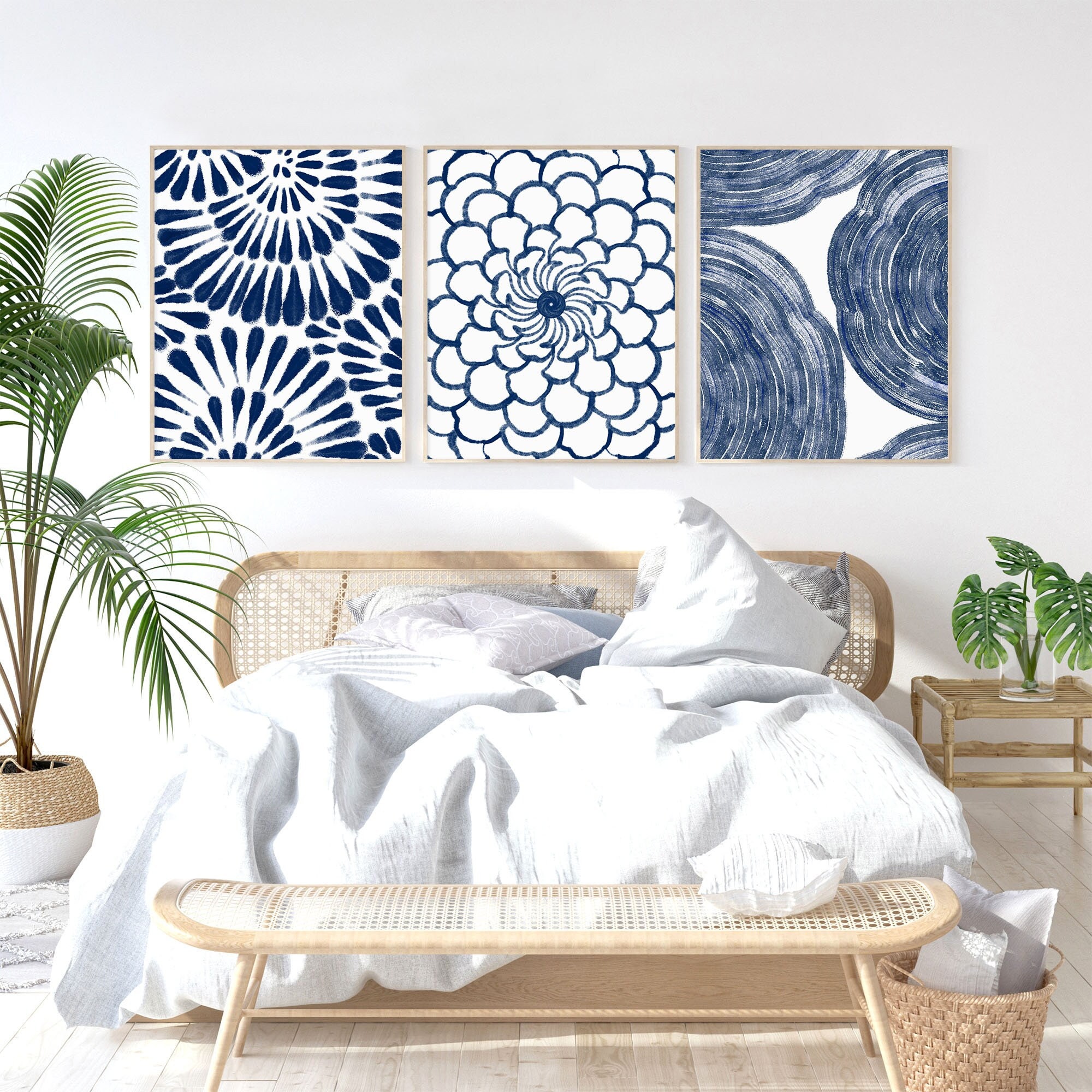 Blue Abstract Wall Art Digital Download, Blue Printable Art, Living ...