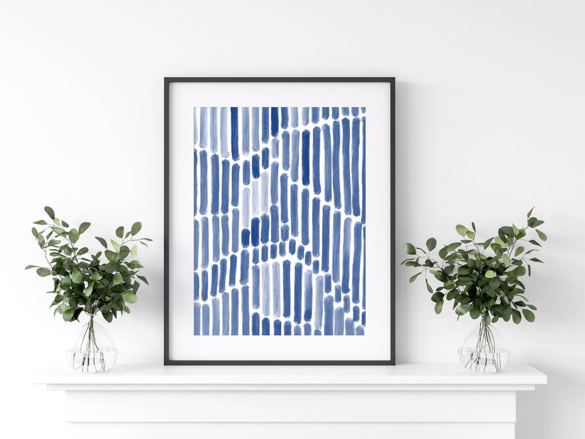 Minimalist Blue Art Print Download Wall Decor Printable Art - Etsy
