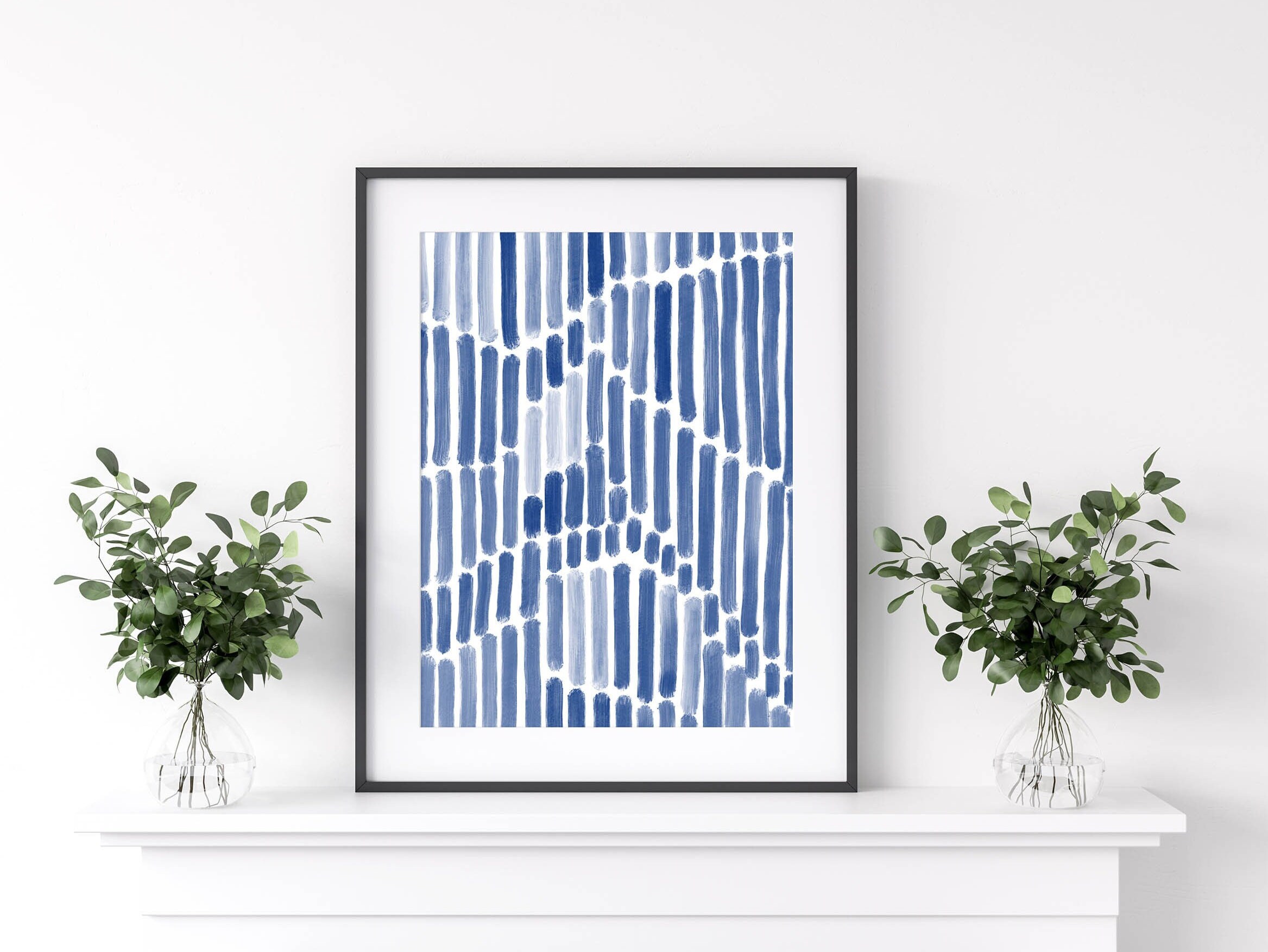Minimalist Blue Art Print Download Wall Decor Printable Art - Etsy
