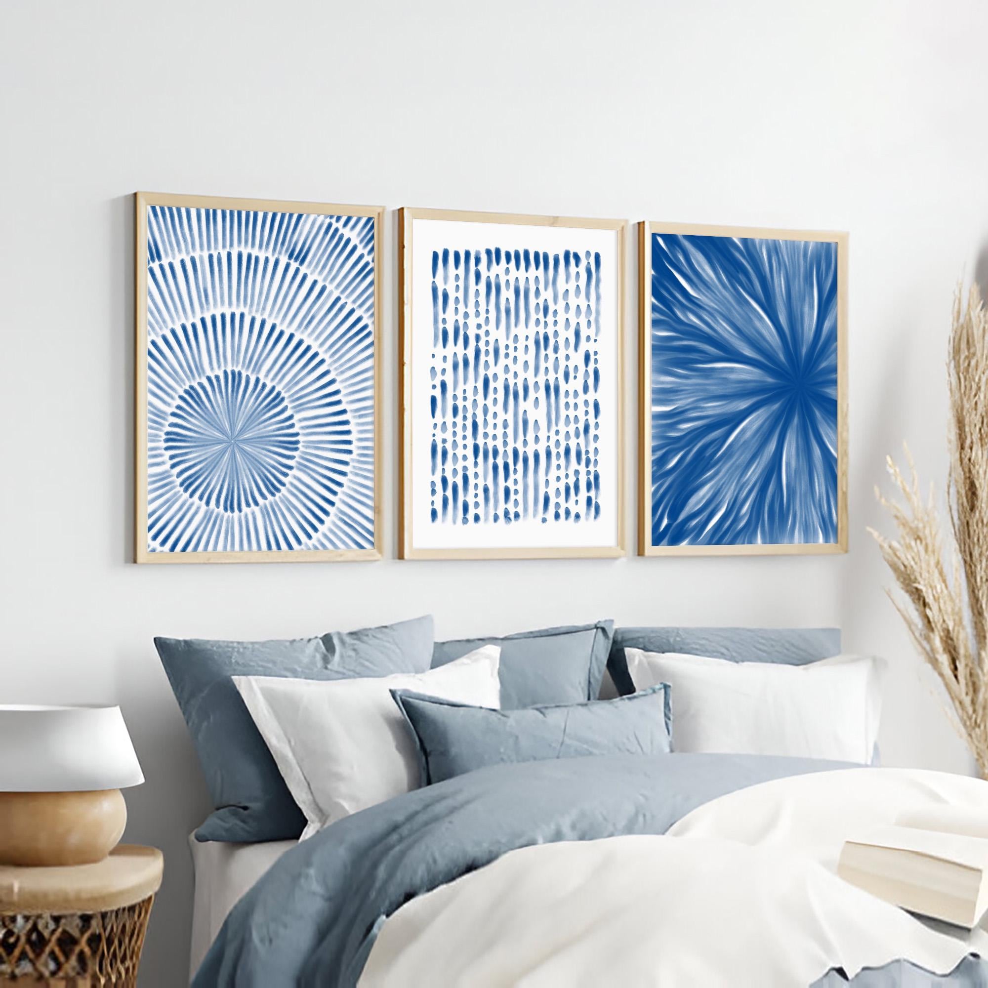 Download Blue Art Prints Set of 3, Abstract Wall Art Printable ...