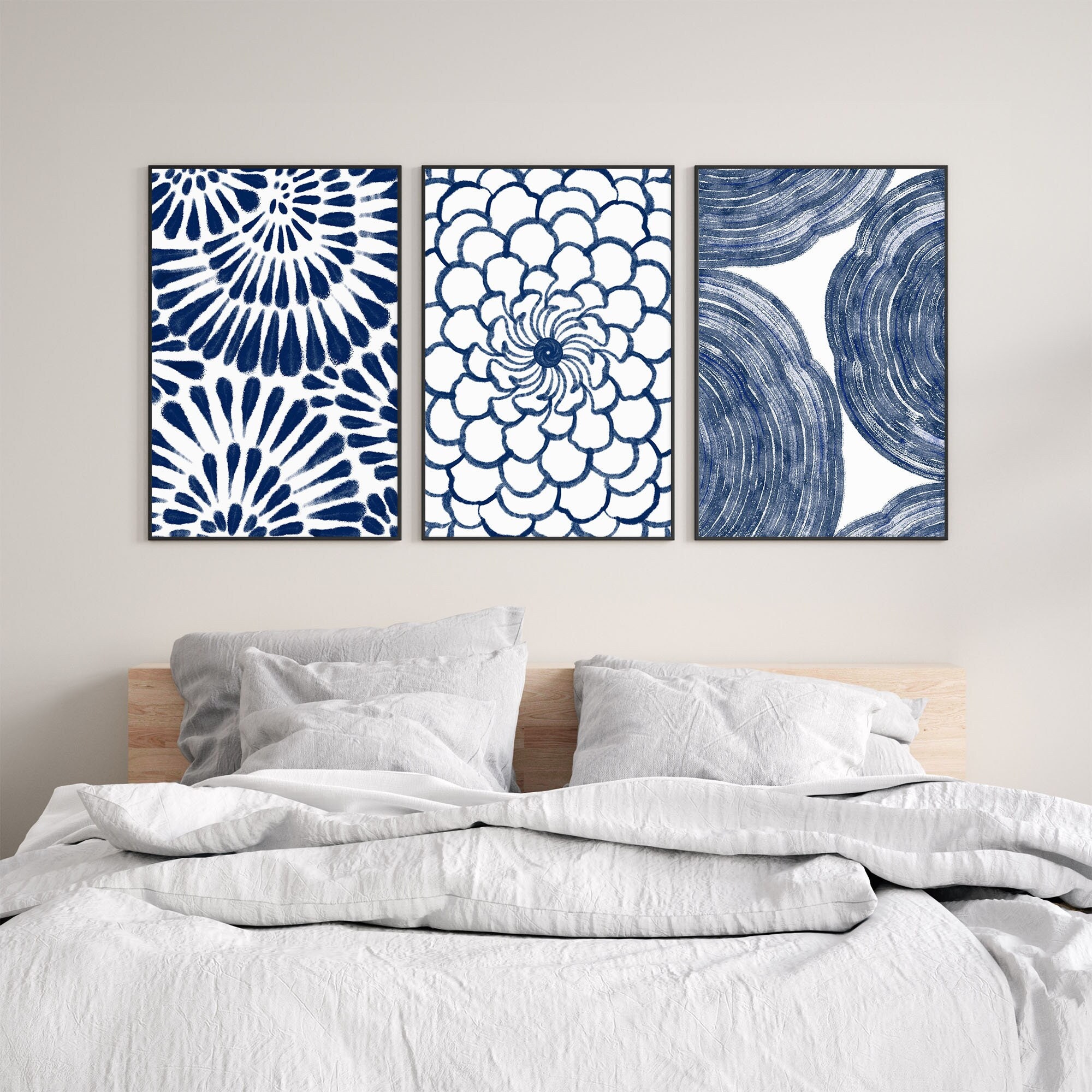 Blue Abstract Wall Art Digital Download, Blue Printable Art, Living ...