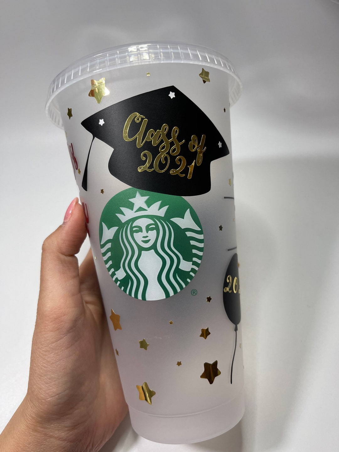 CONGRATS GRAD 2022 24 OZ Black Reusable Cup, Pretty Inspired Gifts ...