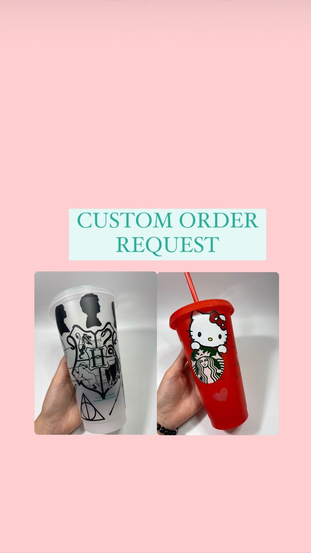 COLD CUP Custom Order Request, Holidays, Reusable Cup ,pretty Inspired ...