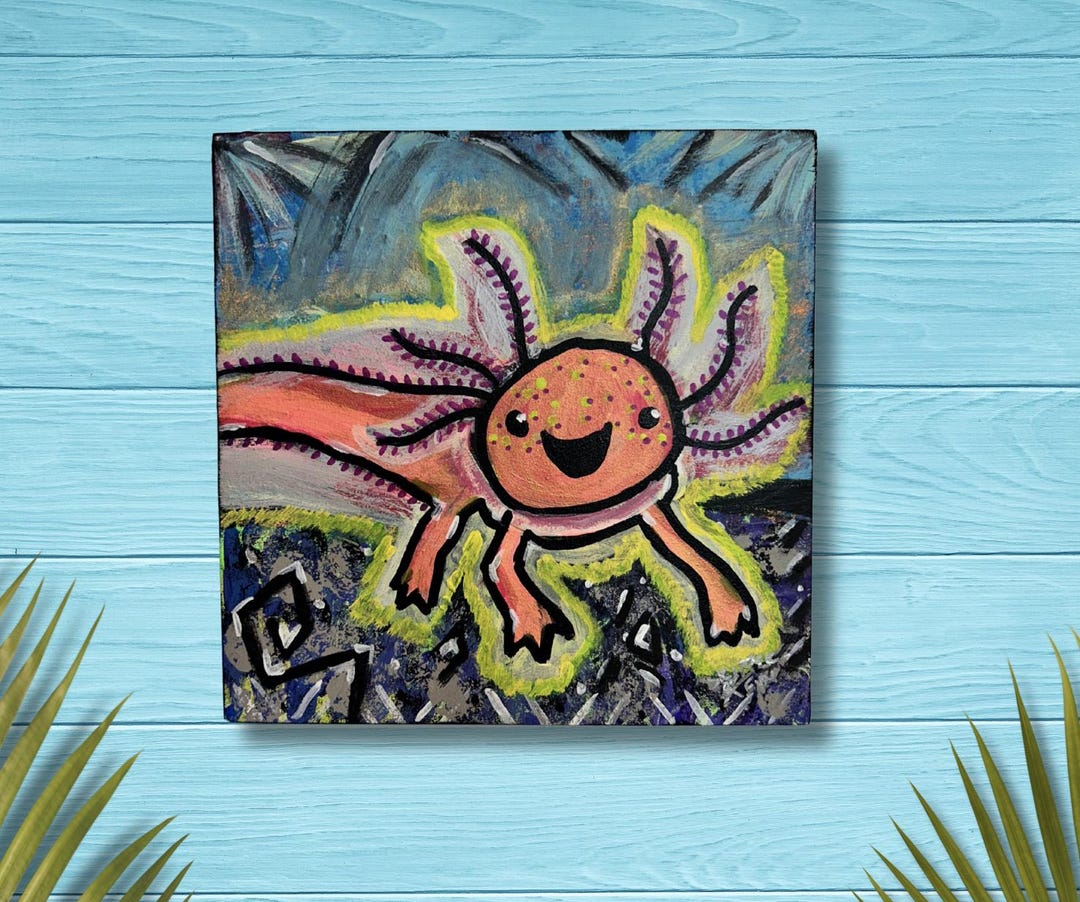Axol - Axolotl Original Painting by Skipper Kevin - Etsy
