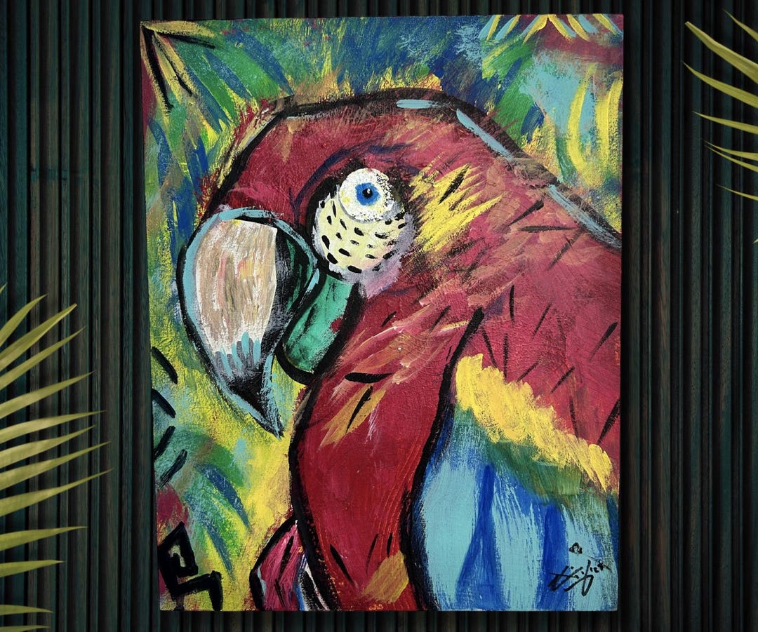 Polly - Macaw Original Painting by Skipper Kevin - Etsy