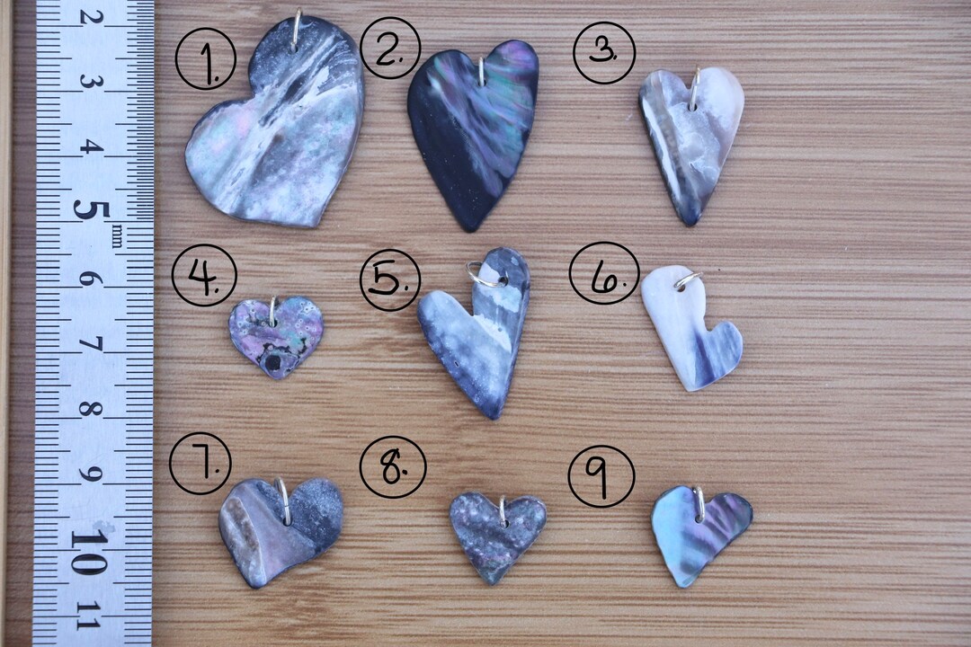 Series 1 (#1-9) Mussel Shell Heart Necklaces, Mussel Shell Pendant ...