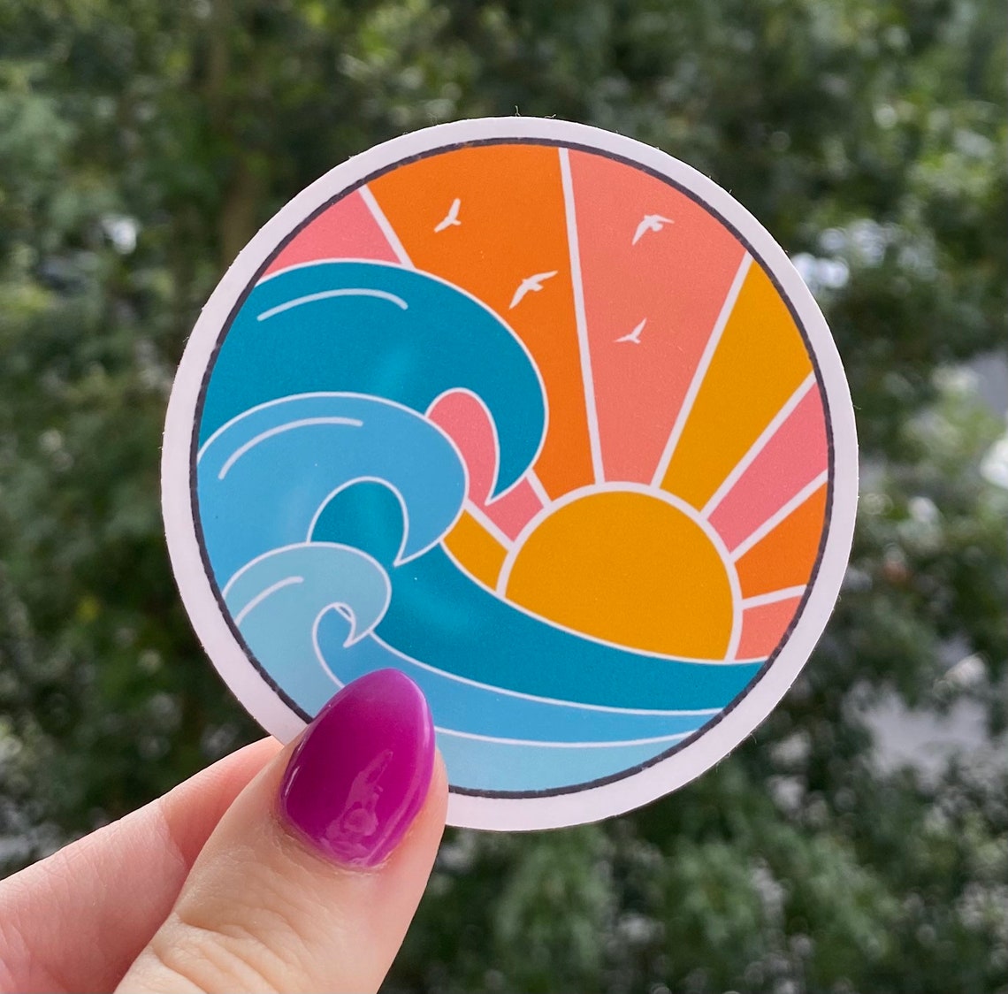 Ocean Sunset Sticker | Etsy