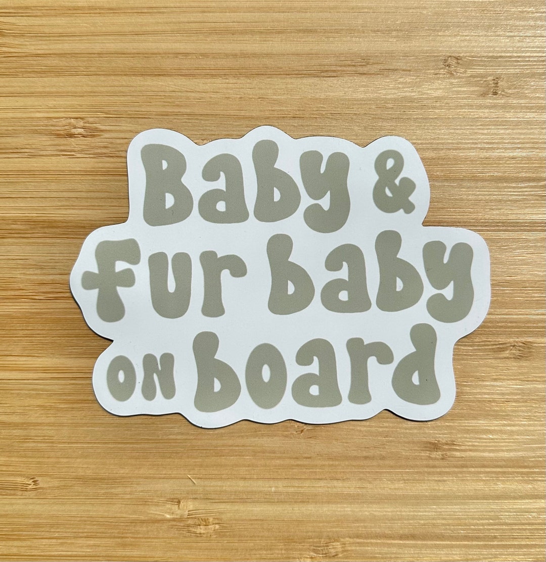 Baby and Fur Baby on Board Car Magnet, Baby Shower Gift, Boho Car ...