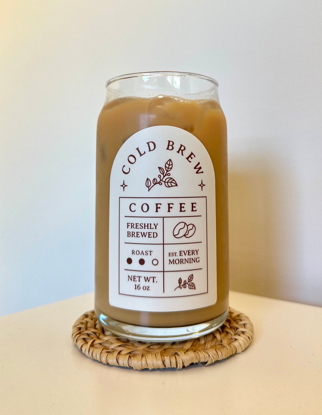 Cold Brew Beer Can Glass, Iced Coffee Cup, Libbey Glass, Cute Coffee ...