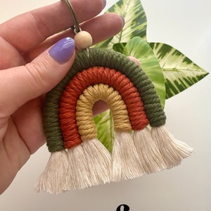 Rainbow Macrame Keychain | Handmade Macrame Keychain | Boho Gift Ideas ...