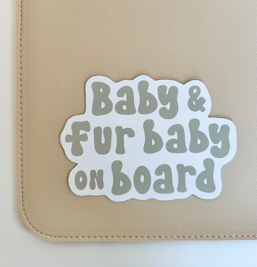 Baby and Fur Baby on Board Car Magnet, Baby Shower Gift, Boho Car ...