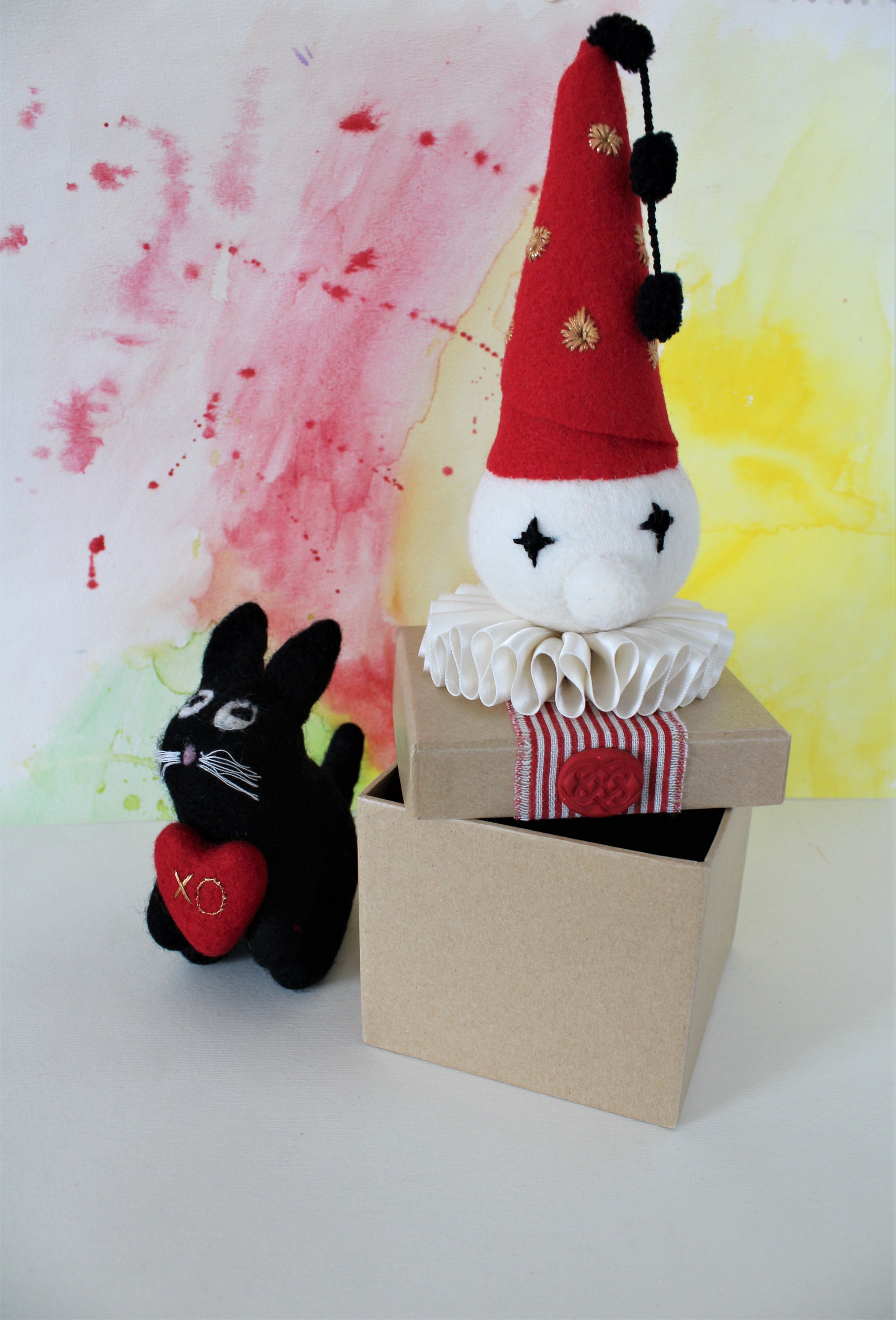 Love Gift Box, Black Cat & Heart, Clown Box, Cirque Box, XO Gift ...