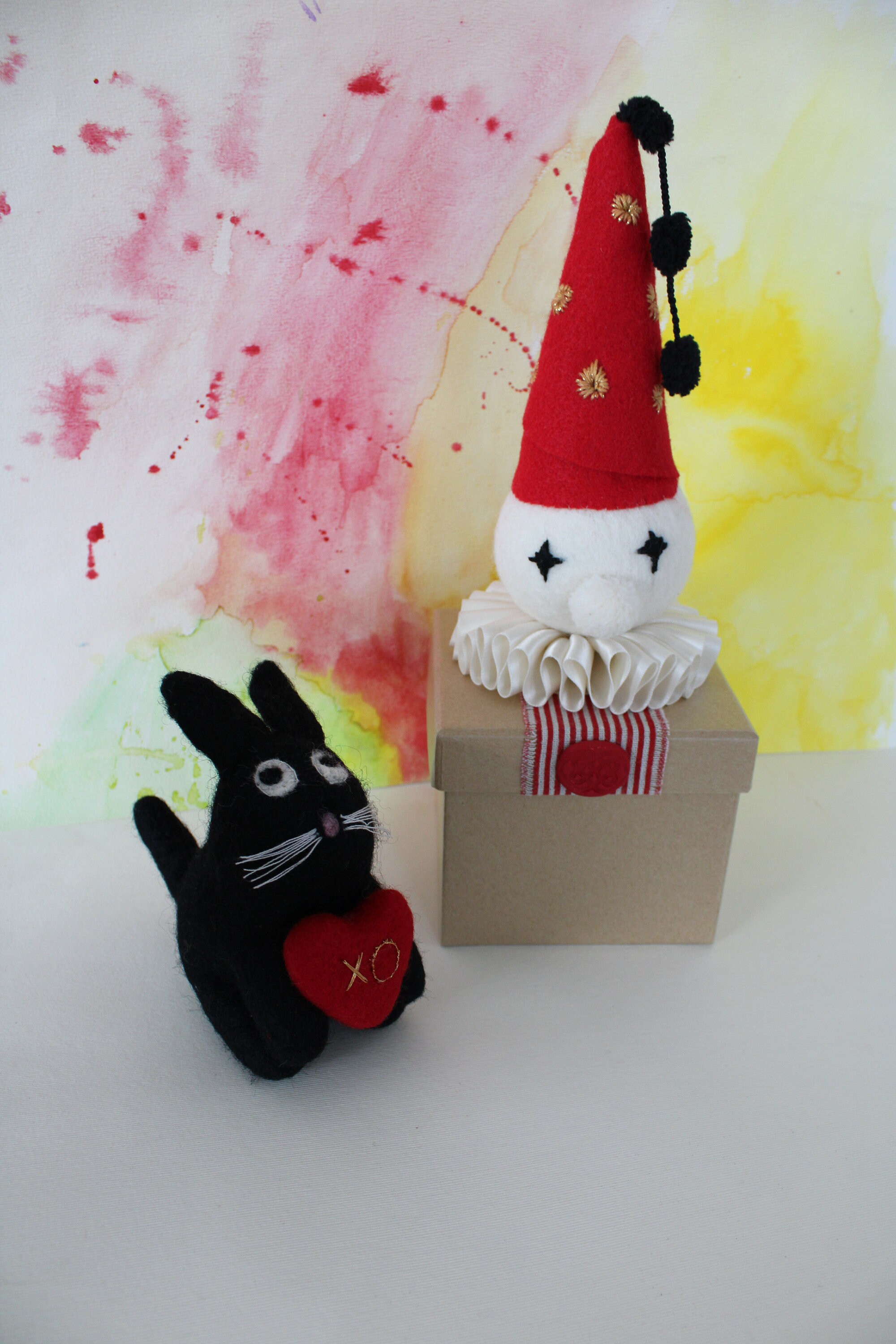 Love Gift Box, Black Cat & Heart, Clown Box, Cirque Box, XO Gift ...