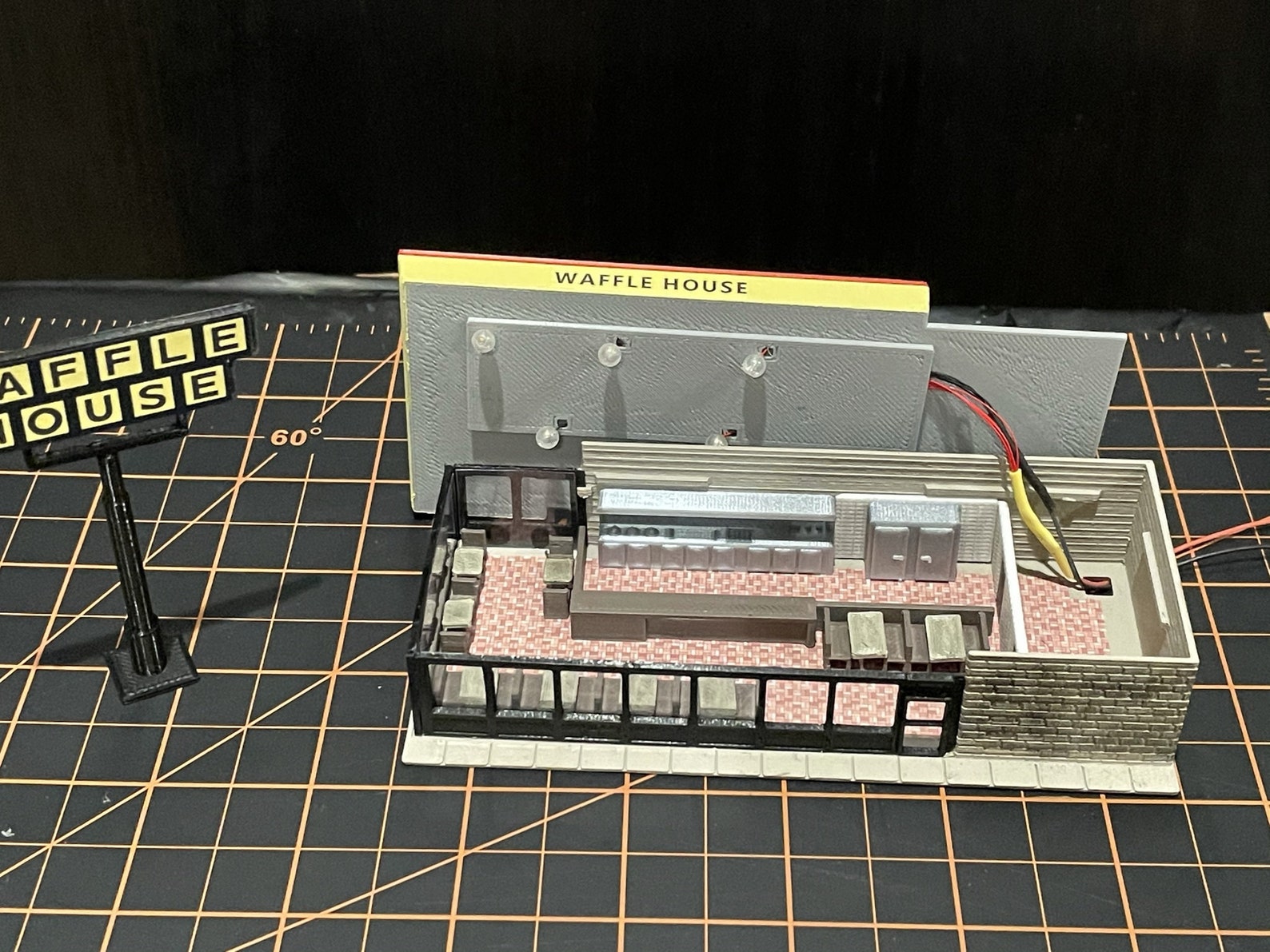 Fully Assembled N scale Waffle House with Interior and LED | Etsy