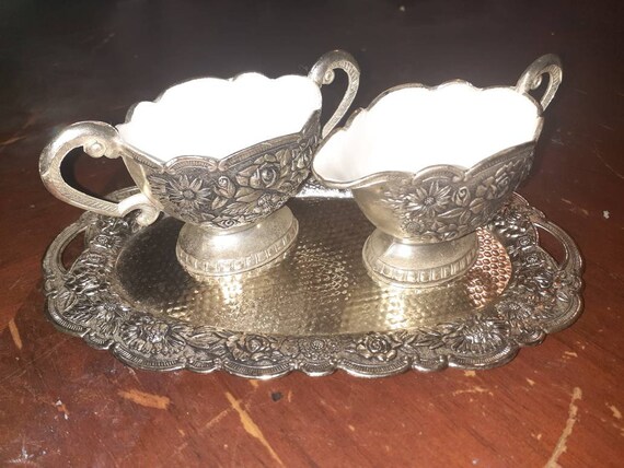 Vintage Japanese Himark Silver Plated Plate With Cream and - Etsy