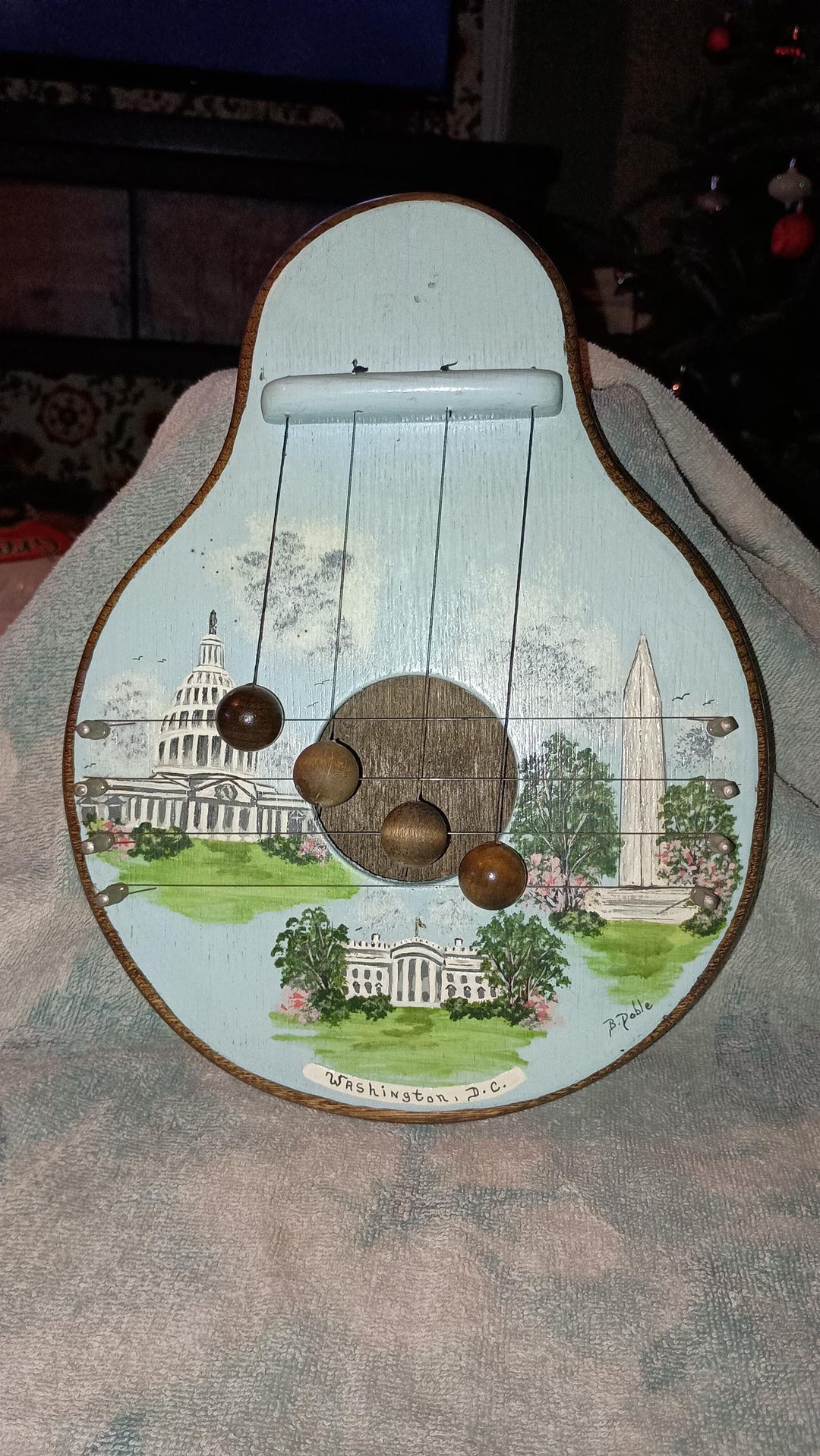 Vintage Hand Painted Monuments of Washington DC Wall Harp - Etsy