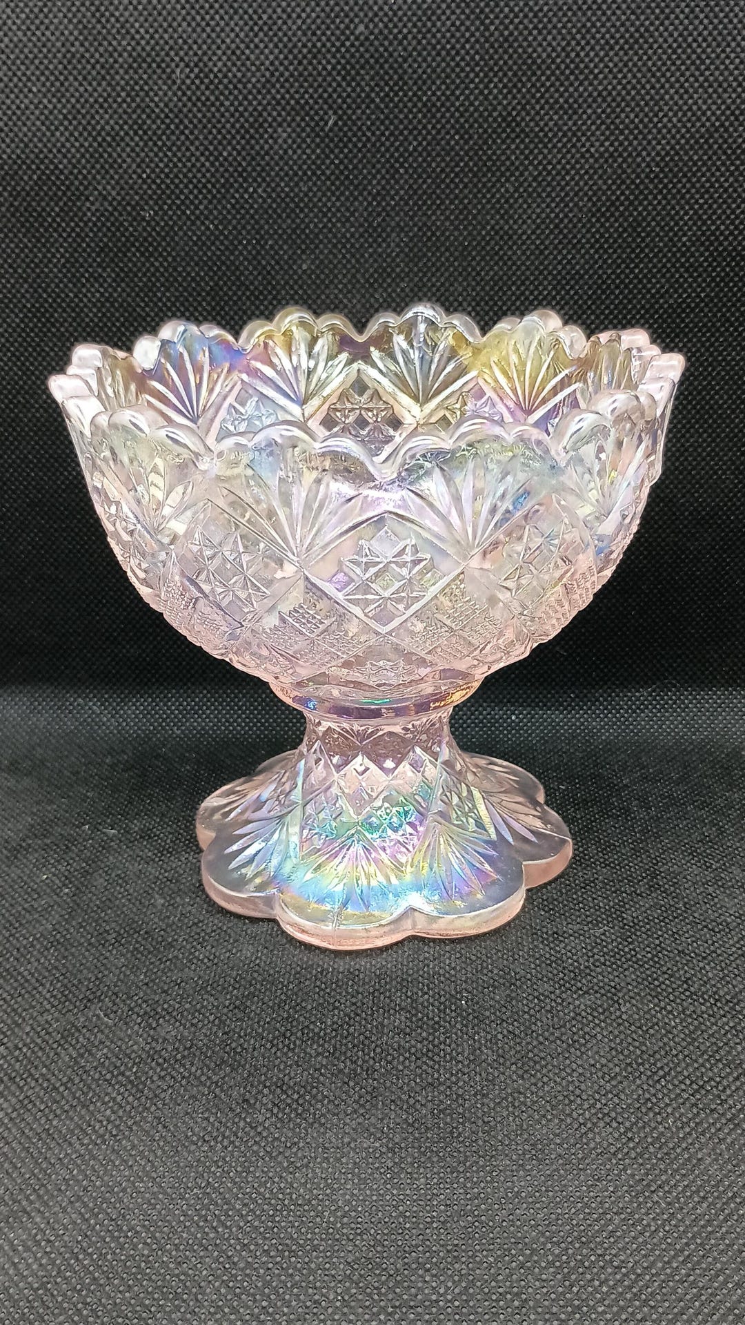 Vintage Westmoreland Pink Iridescent Thumbalina Mini Punch Bowl - Etsy