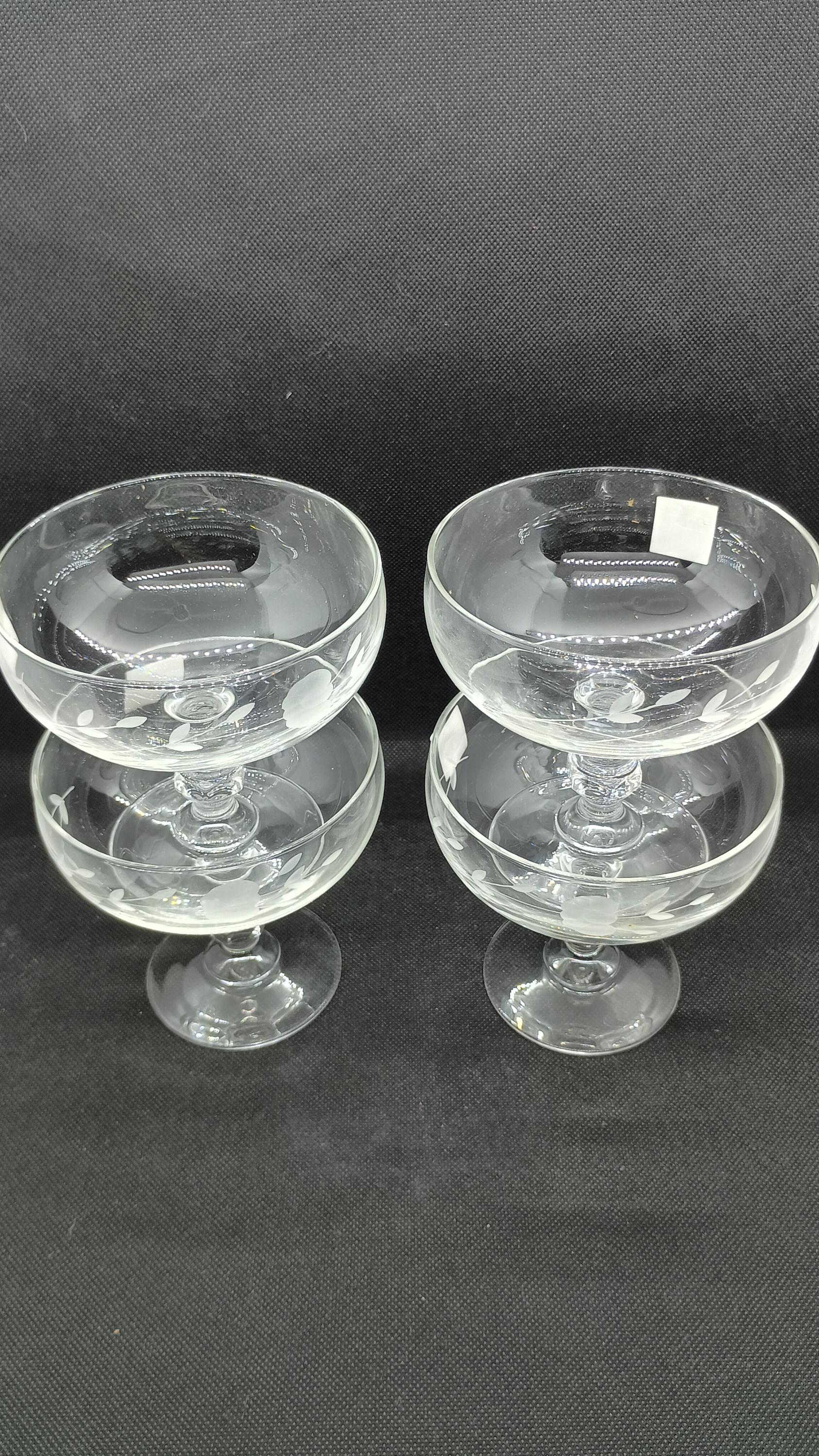 Set of 4 Princess House Etched Crystal Desert Bowls - Etsy