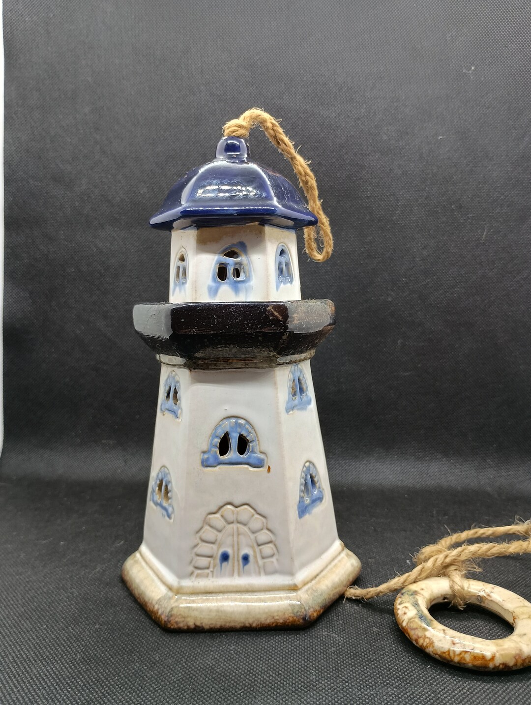 Vintage Pottery Lighthouse Wind Chime - Etsy