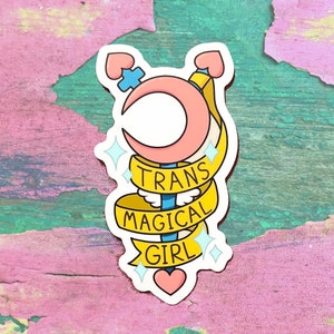 Trans Magical Girl, Trans Magical Boy, Trans Magical Enby Sticker - Etsy