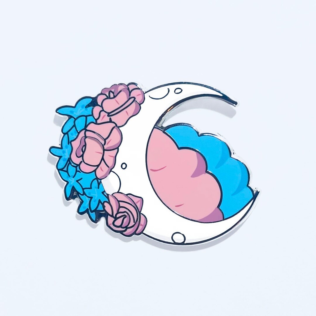 Trans Moon Enamel Pin - Etsy