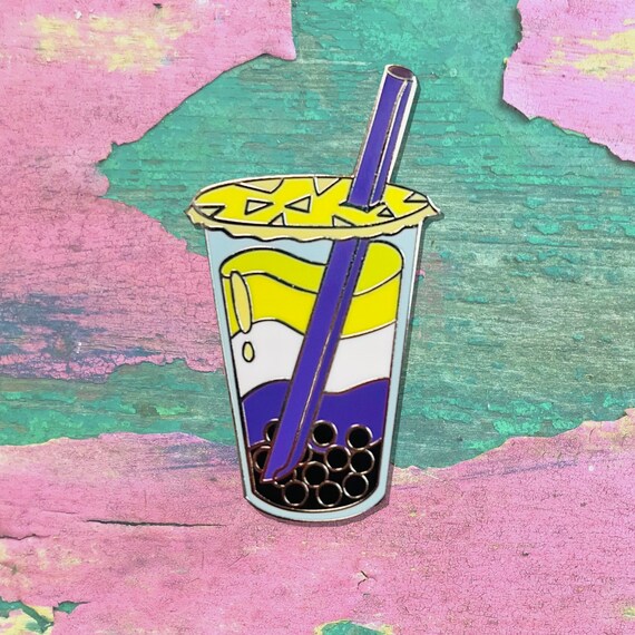 Nonbinary Pride Boba Pin - Etsy
