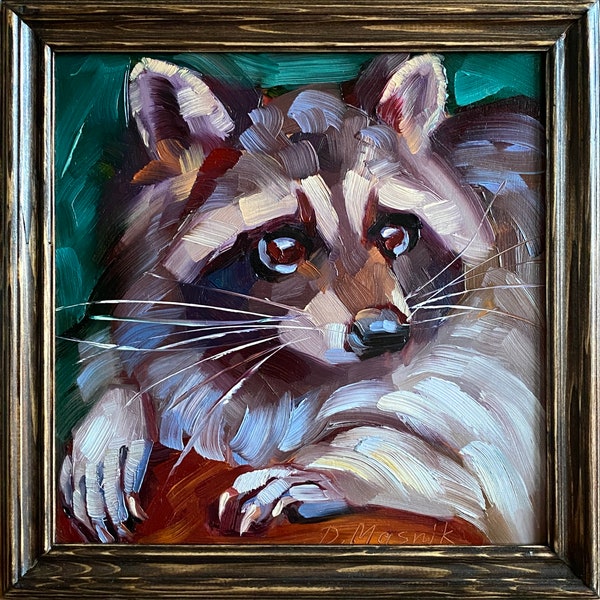 Raccoon Painting - Etsy
