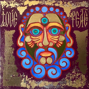 Mystical Face Painting Original Icon Style Religious Artwork Interior ...