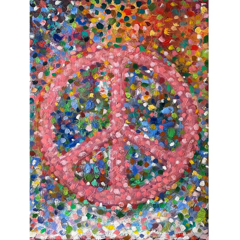Peace Sign Painting Pacific Symbol Original Art Conceptual Artwork ...