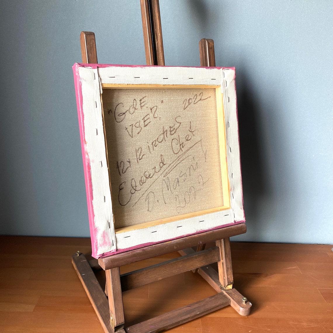 Skull Painting Gold Leaf Original Art Skeleton Artwork Oil Canvas 12x12 ...